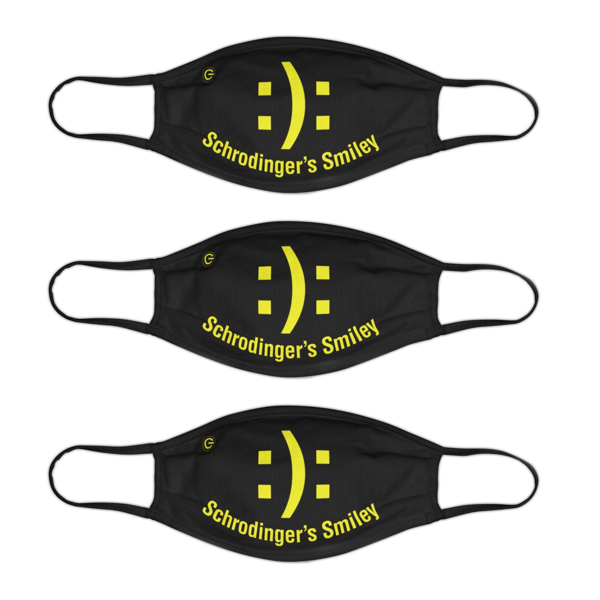 Schrodinger's Smiley, Masks (Pack of 3) , face mask - GeekDawn