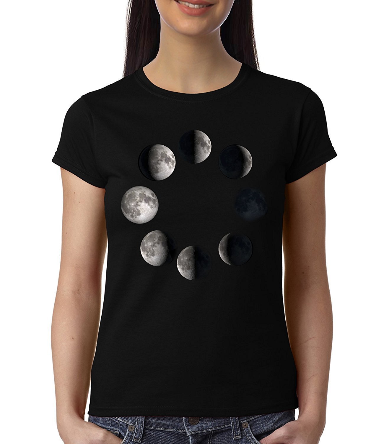 Phases of moon , Space , Women's Top - GeekDawn